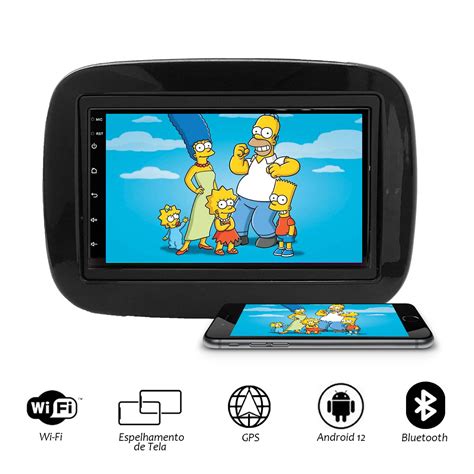 Central Multimídia Fiat Mobi Android 12 Tela de 7 Polegadas Gps Wifi