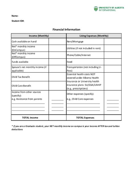 Fillable Online Income Monthly Living Expenses Monthly Fax Email