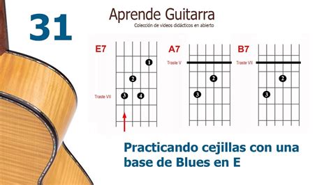 Aprende Guitarra 31 Practicando Cejillas Con Una Bases De Blues En E