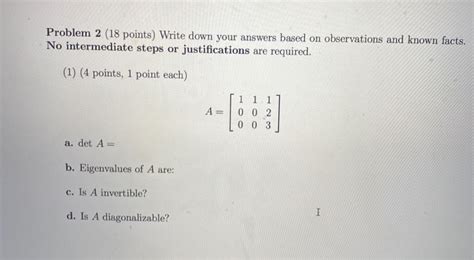 solved problem 2 18 points write down your answers based