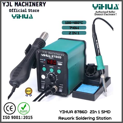 YIHUA 8786D NEW 740W SMD Rework Soldering Desoldering Station 2 In 1