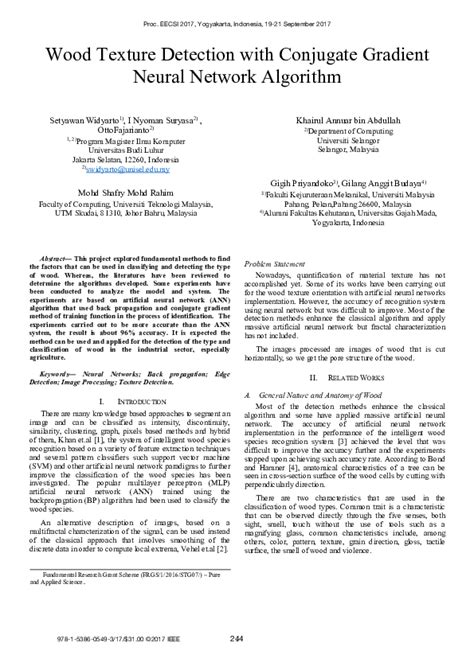 pdf wood texture detection with conjugate gradient neural network algorithm nyoman suryasa