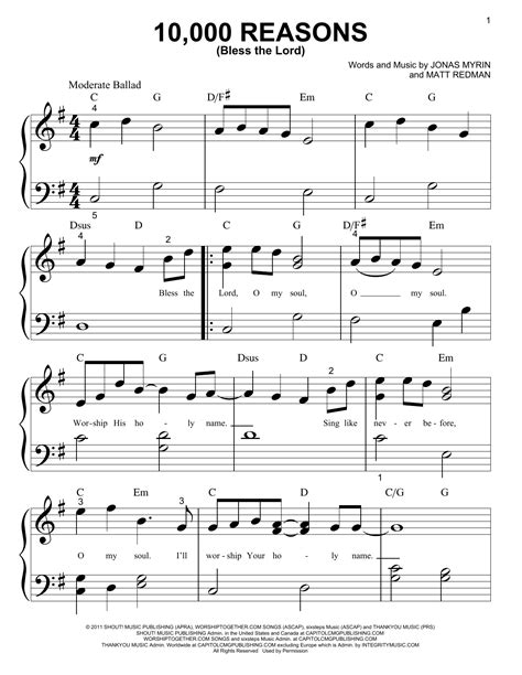 10000 Reasons Piano Chords Sheet And Chords Collection