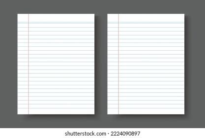 Blank Notebook Paper Sheet Lines Vector Stock Vector Royalty Free