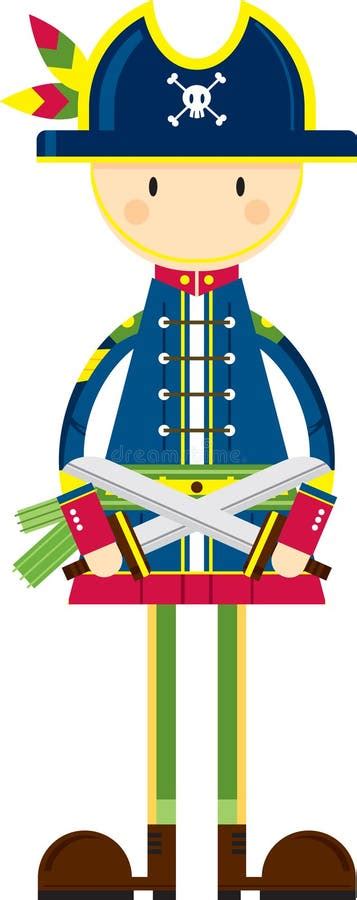 Piraten Kapit N Mit Schatztruhe Vektor Abbildung Illustration Von