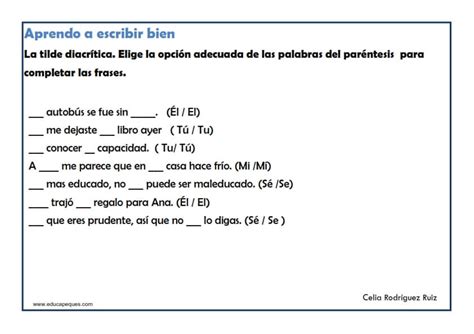 Ejercicios De Ortograf A Para Ni Os Primaria Educapeques