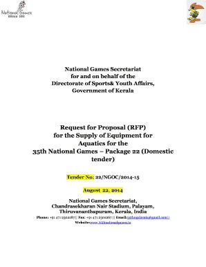 Fillable Online Request For Proposal RFP For The Supply Of Equipment