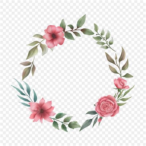 Círculo De Flores De Acuarela PNG dibujos Acuarela Boda Primavera
