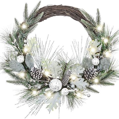 VALERY MADELYN Adventskranz 61cm Mit 20 LED Weihnachtskranz Beleuchtet