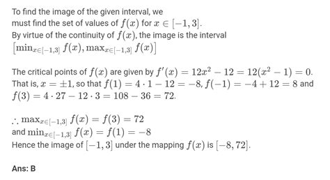 2 the image of the interval [ 1 3 ] under the mapping f r rightarrow r given by