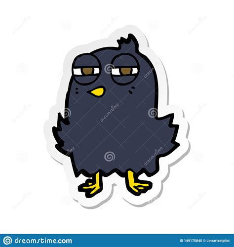 Etiqueta De Um P ssaro Engra ado Dos Desenhos Animados Ilustração do