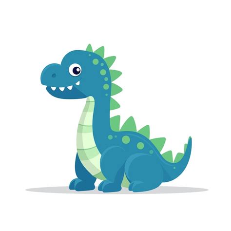 Dinossauro Bonito Isolado No Fundo Branco Desenho De Dinossauro Azul E