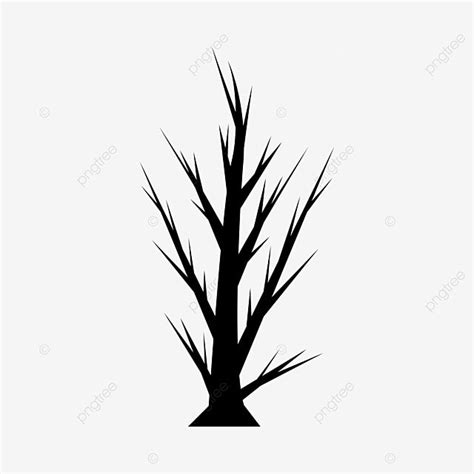 árbol Muerto Con Sombra De Color Negro Ilustración Vectorial Para
