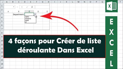 Fa Ons Pour Cr Er De Liste D Roulante Dans Excel