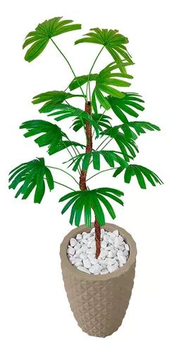 Planta Palmeira Rafia Artificial Coqueiro Vaso Decoração