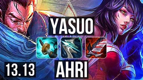 Yasuo Vs Ahri Mid Rank Yasuo Solo Kills Legendary Games