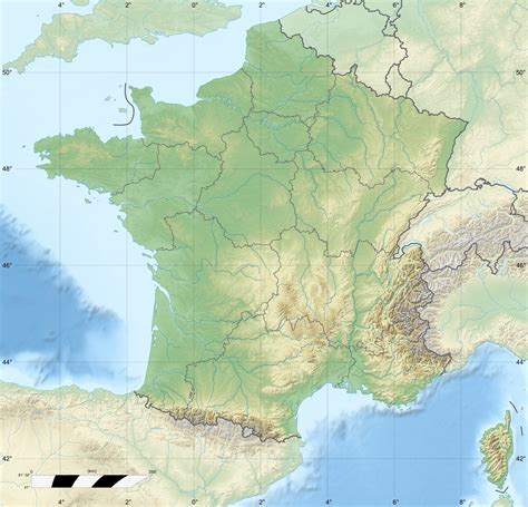 Carte De France Avec Relief Montagnes Et Plaines