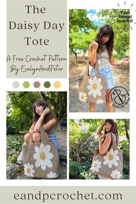 The Daisy Day Tote Crochet Pattern Evelyn And Peter Crochet Crochet