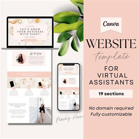 Virtual Assistant Website Template Canva Canva Website Done Etsy