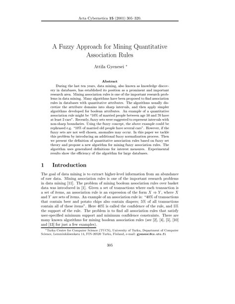 pdf a fuzzy approach for mining quantitative association rules