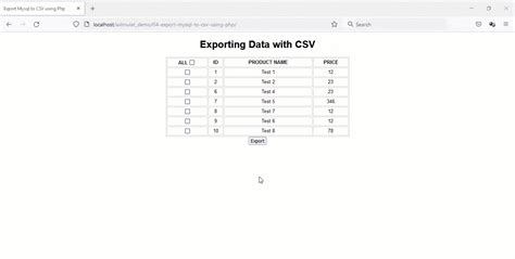 export mysql to csv using php