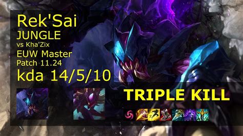 Rank 4 EUW Rek Sai Jungle Vs Kha Zix YouTube