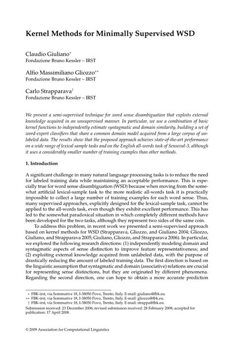 pdf kernel methods for minimally supervised wsd