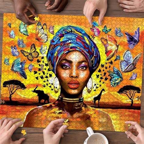 Delightful Woman Jigsaw Puzzlejigsaw Puzzles For Adults And Etsy