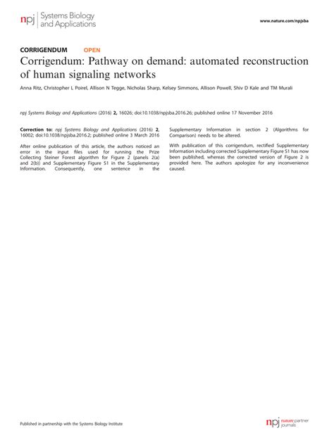 pdf corrigendum pathway on demand automated reconstruction of human signaling networks