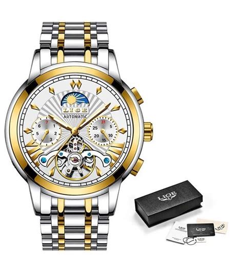 Lige 9968C Chronograph Stainless Steel Quartz Mens Watch At Best Price