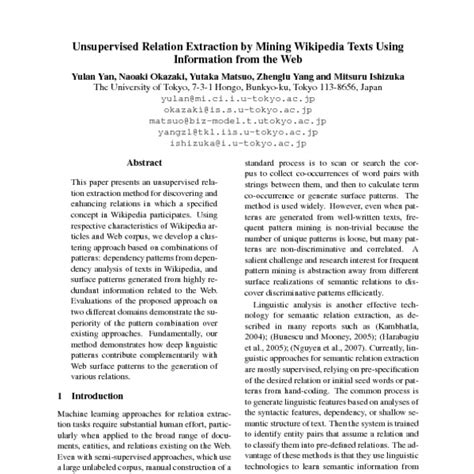 unsupervised relation extraction by mining wikipedia texts using information from the web acl