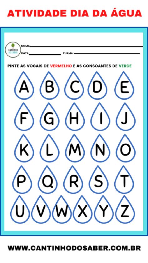 Atividades Dia Da Gua Para Educa O Infantil Para Baixar E Imprimir