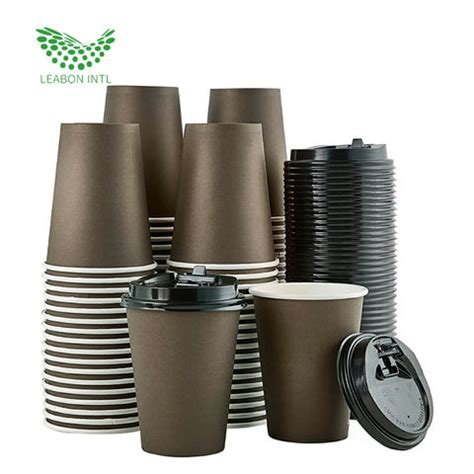 Buy Wholesale China 8oz 12oz 16oz Black Hot Drink Paper Cup Single Wall