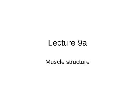 Ppt Lecture A Muscle Structure Topics Smooth Skeletal And Cardiac