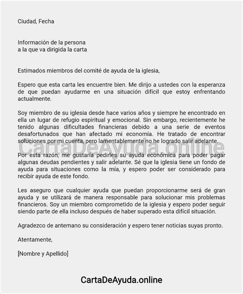 Carta De Solicitud De Ayuda