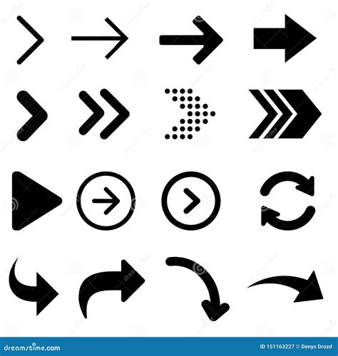 Icono De Las Flechas Del Negro De La Colección Vector Del Icono De La