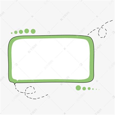 绿色对话框边框插画素材图片免费下载 千库网