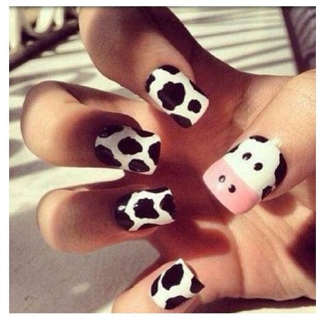 Cute Cow Nail Art Cow Nails Fun Nails Cute Nails