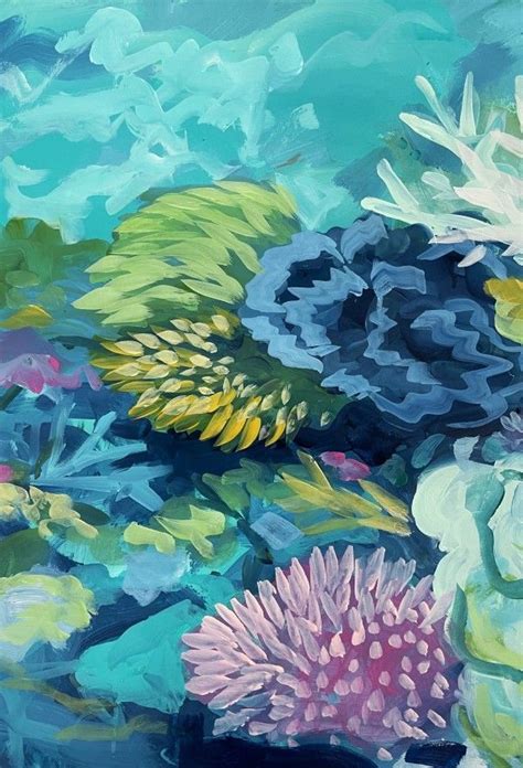 Ocean Paintings Abstract Ocean Painting Underwater Painting Canvas