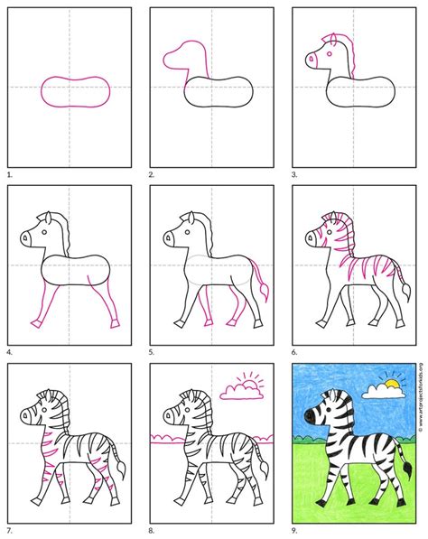 Easy How To Draw A Zebra Tutorial And Zebra Coloring Page Jinzzy