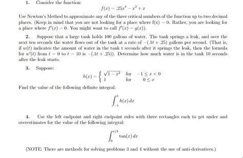 solved 1 consider the function use newton s method to