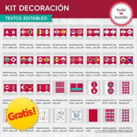 GRATIS Mundial Qatar 2022 Kit imprimible decoración