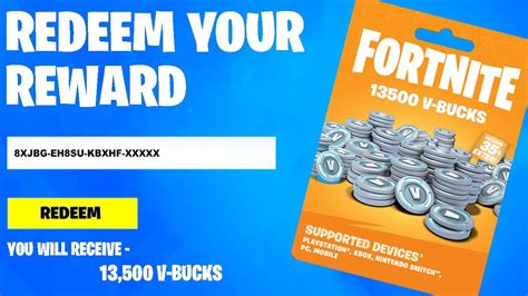 How To Get A Redeem Code For 13 500 V Bucks For Free In Fortnite YouTube