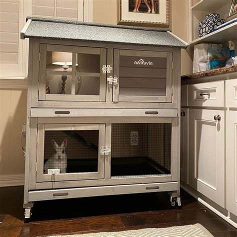 Aivituvin Rabbit Hutch Outdoor Large Rabbit Cage Indoor Bunny Hutch