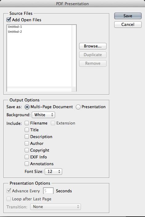 how to make a pdf in photoshop with multiple pages