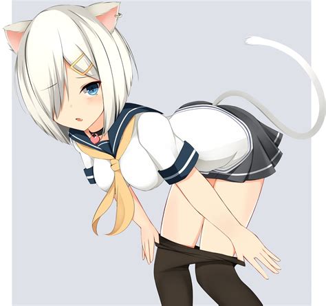 Fondos de pantalla ilustración Nekomimi pelo blanco Anime Chicas