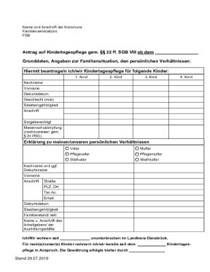 Ausfüllbar Online Antrag auf Kindertagespflege gem 22 ff SGB VIII ab