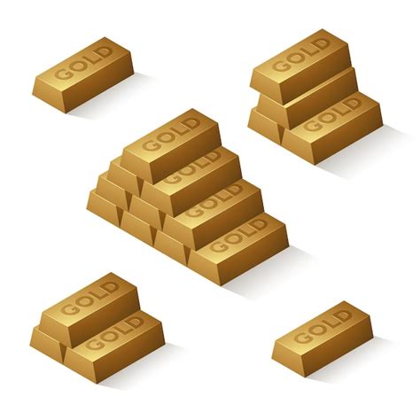 Premium Vector Stacks Of Gold Bars With Darker Embossed Text