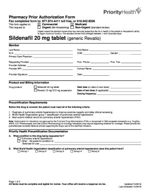 Fillable Online Pharmacy Prior Authorization Form Request