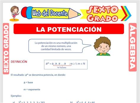 La Potenciaci N Y Sus Propiedades Para Sexto Grado De Primaria Web